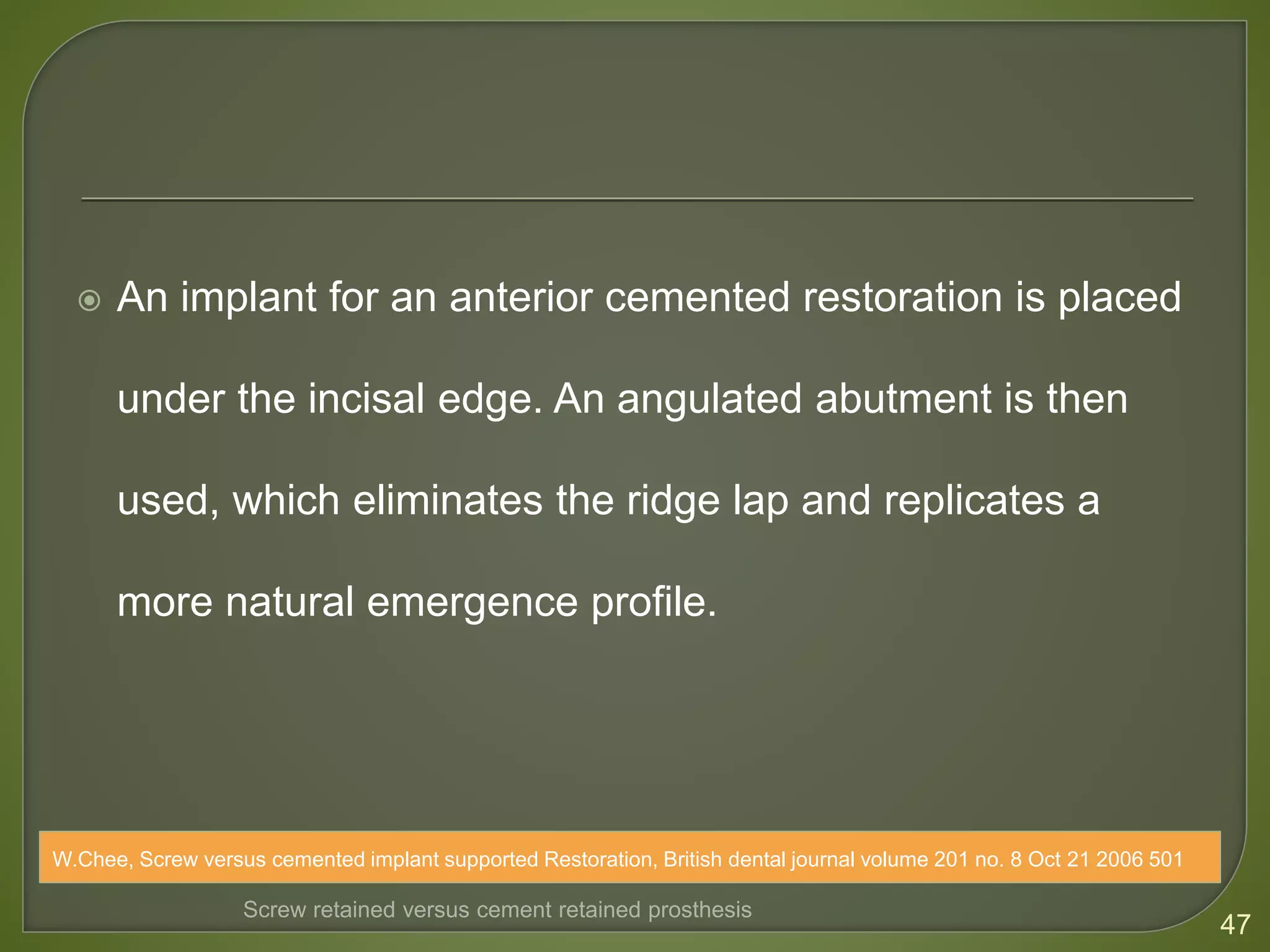 Screw retained vs cement retained prosthesis.pptx