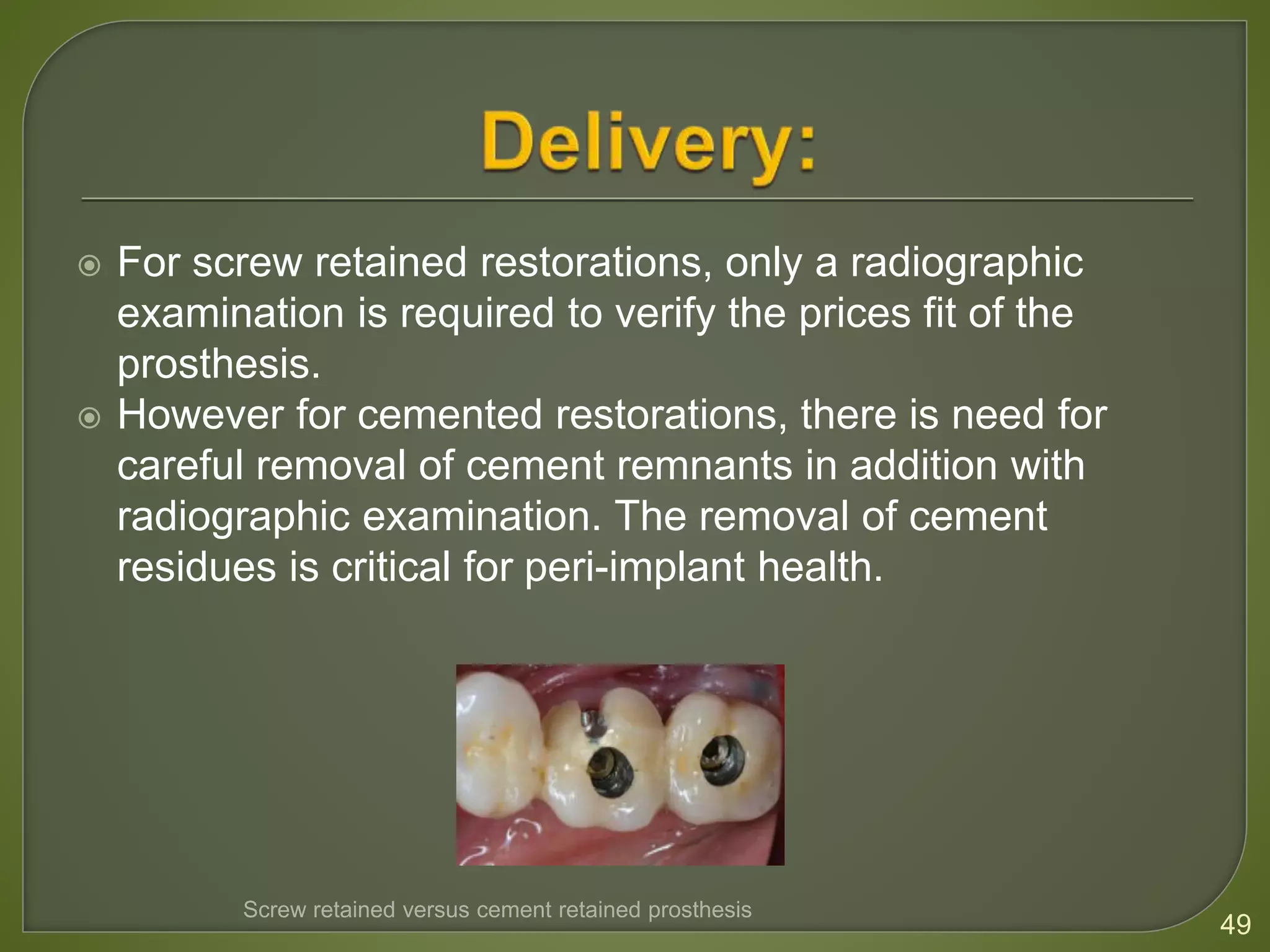 Screw retained vs cement retained prosthesis.pptx