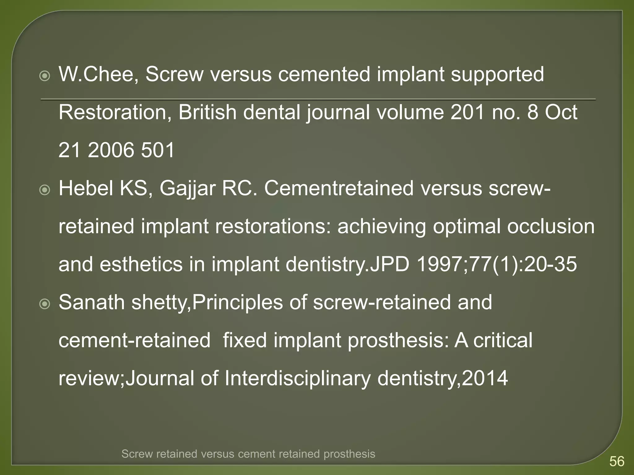 Screw retained vs cement retained prosthesis.pptx