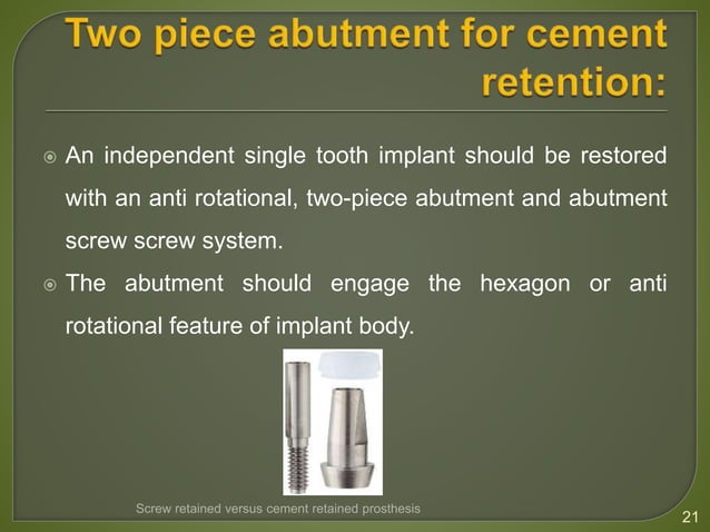 Screw retained vs cement retained prosthesis.pptx