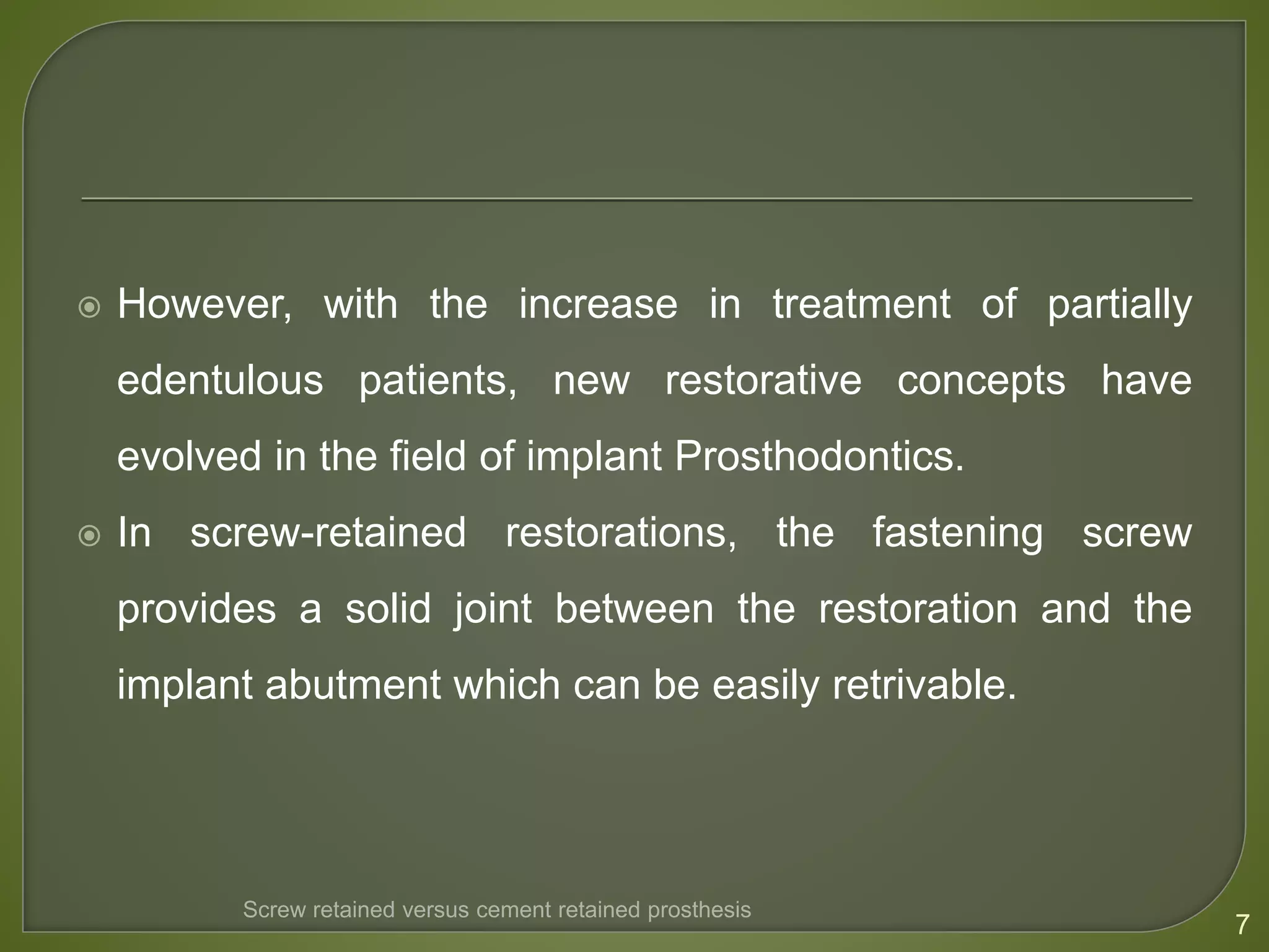 Screw retained vs cement retained prosthesis.pptx