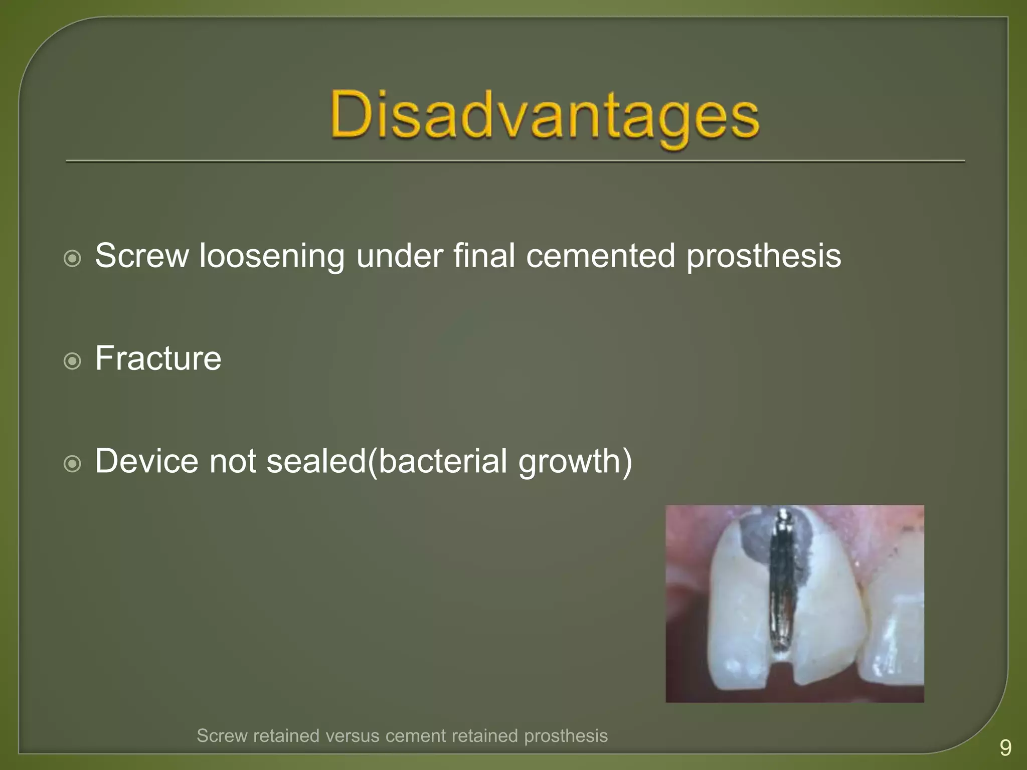 Screw retained vs cement retained prosthesis.pptx