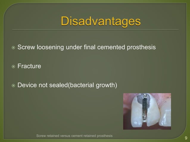 Screw retained vs cement retained prosthesis.pptx
