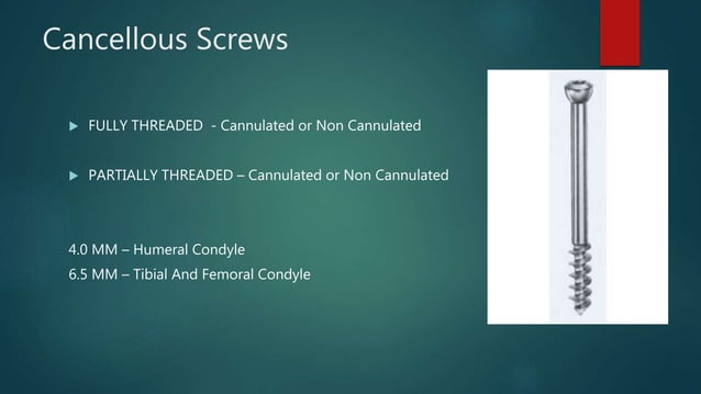 Basics of Screws in Orthopedics | PPTX