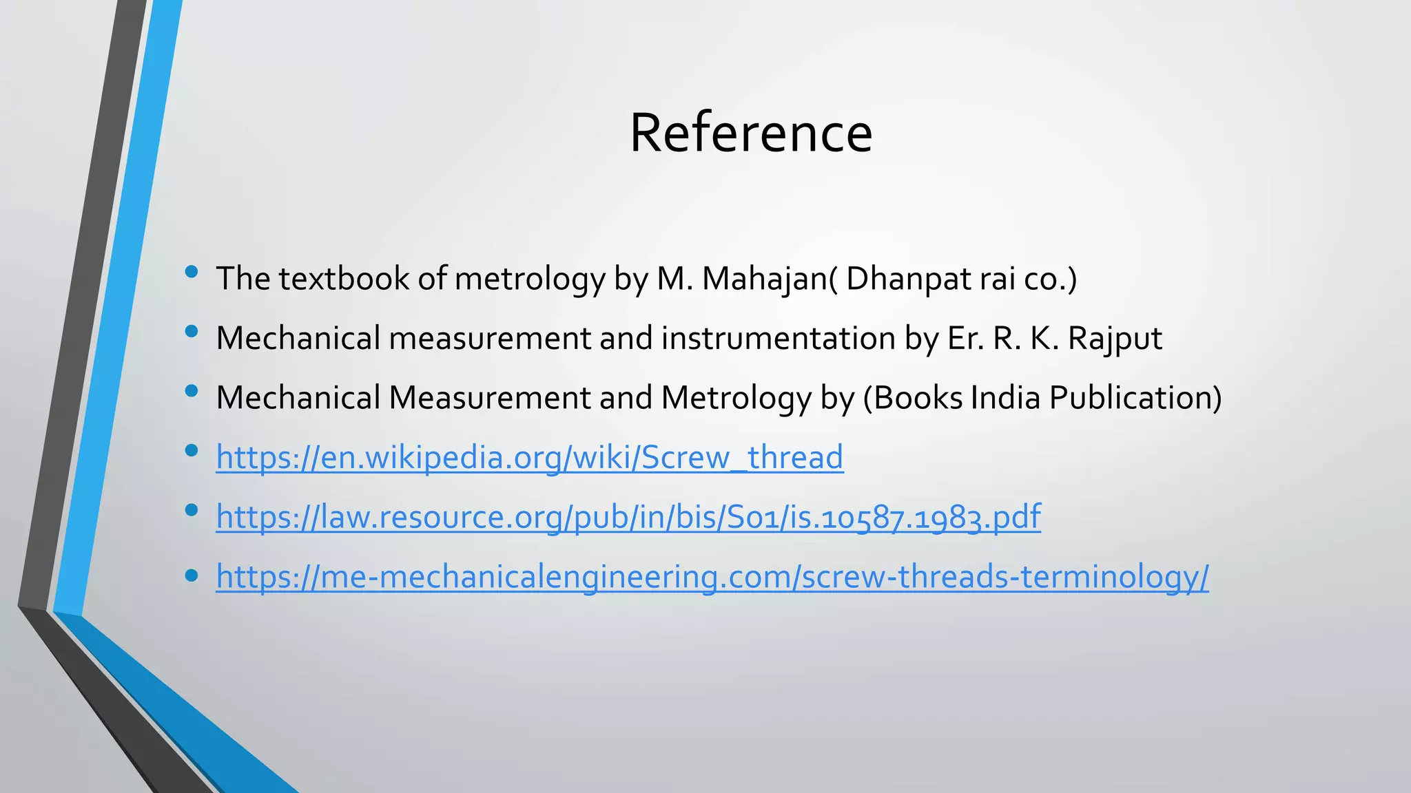 Screw thread measurement | PPTX