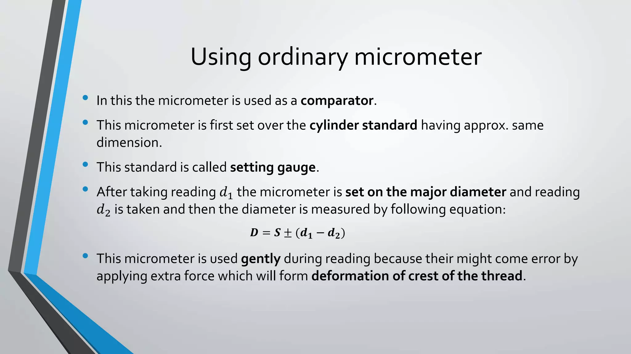 Screw thread measurement | PPTX