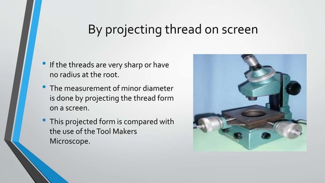 Screw thread measurement | PPTX | Needlework | Arts and Crafts