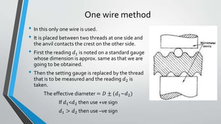Screw thread measurement | PPTX