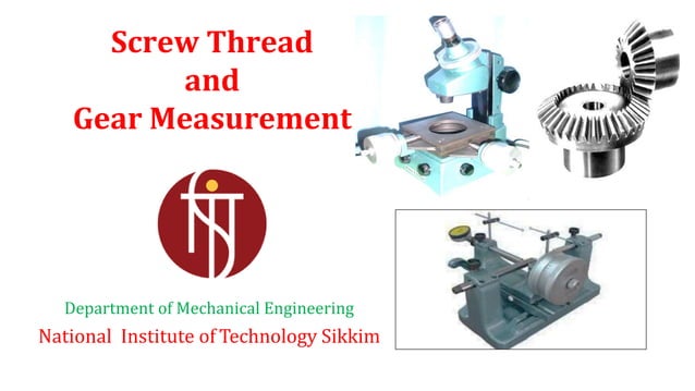 Screw thread measurements | PPTX | Needlework | Arts and Crafts
