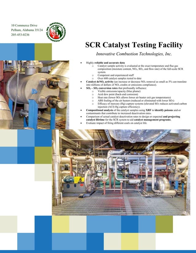 ICT's SCR Testing Facility | PDF