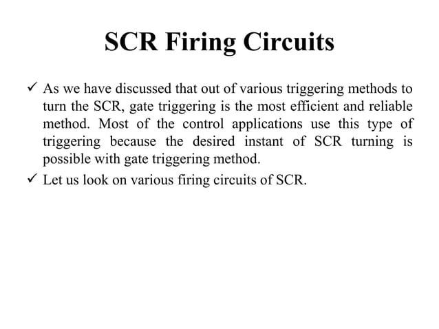 Scr firing circuits | PPTX | Consumer Electronics | Technology & Computing