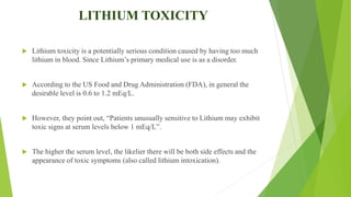lithium toxicity | PPTX