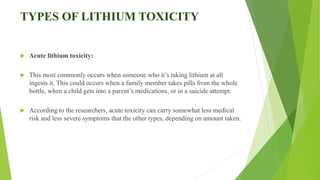 lithium toxicity | PPTX