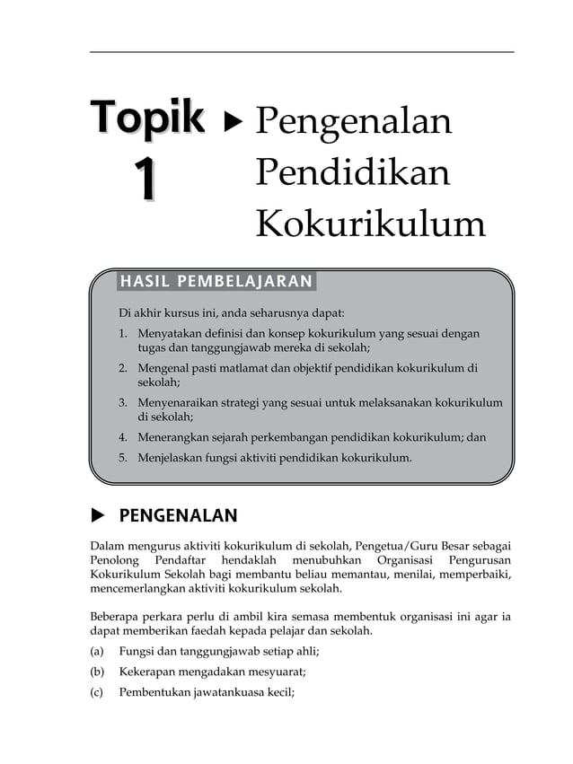 pengenalan pendidikan kokurikulum | PDF
