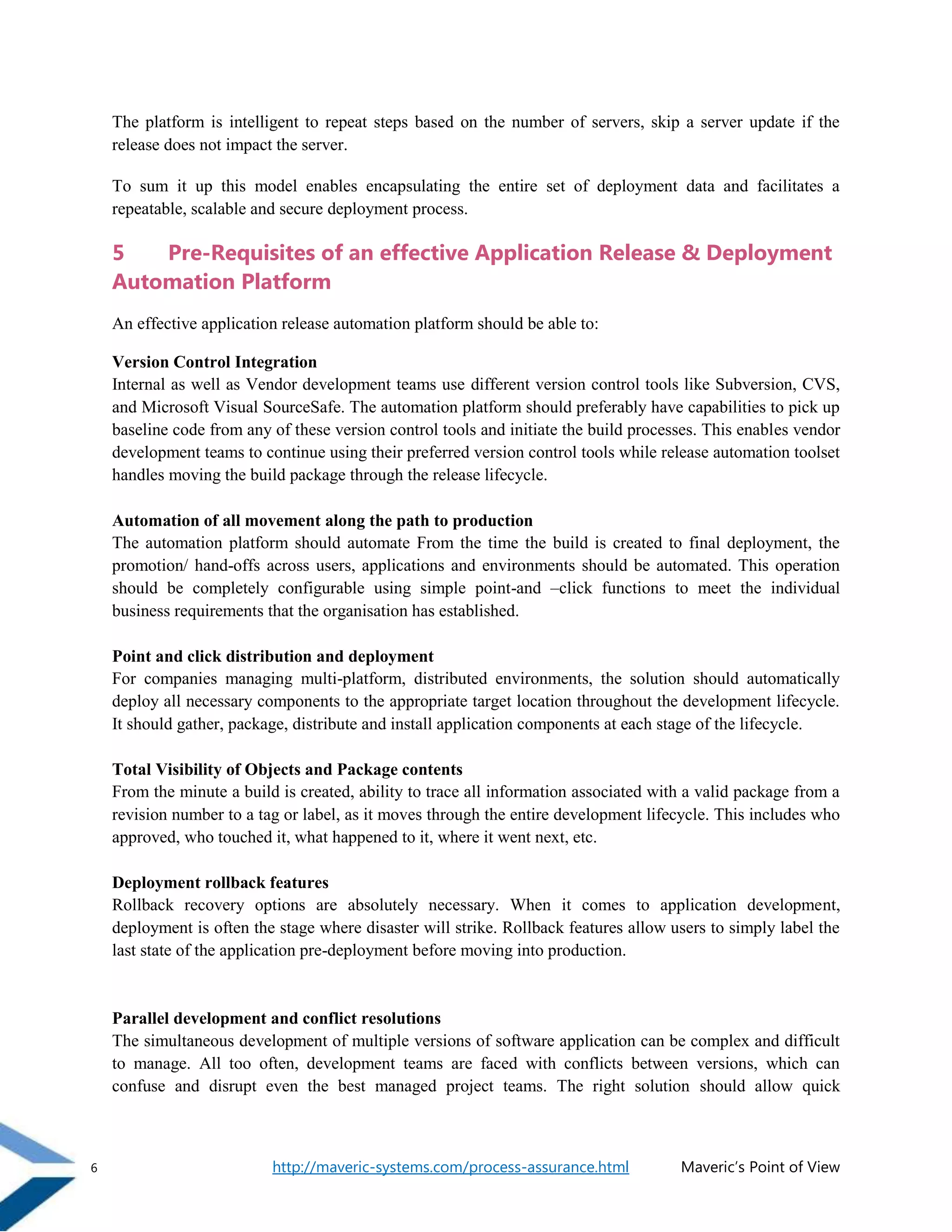 Maveric - Automation of Release & Deployment Management | PDF