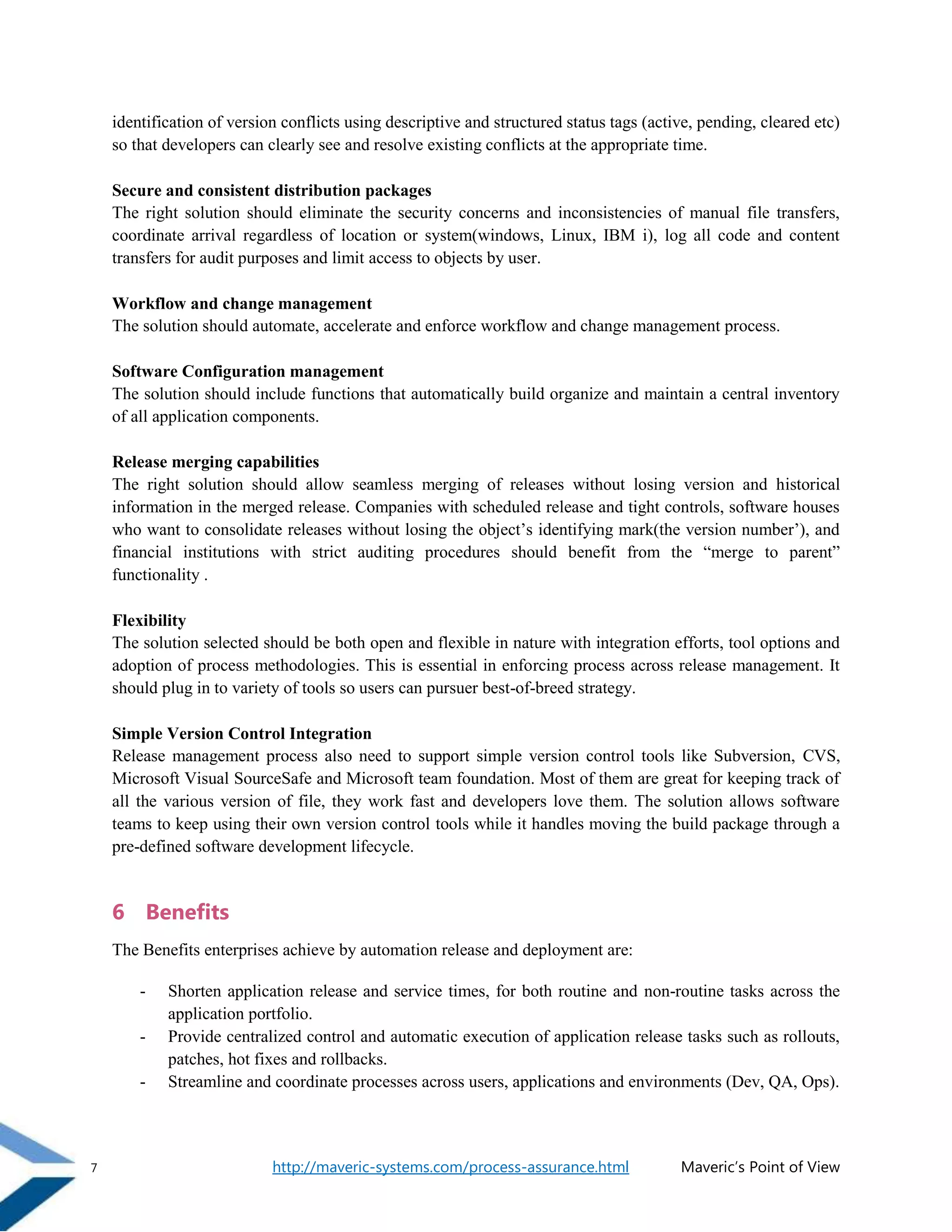 Maveric - Automation of Release & Deployment Management | PDF