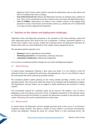 Maveric - Automation of Release & Deployment Management | PDF