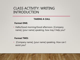 LESSON 1 TELEPHONE SKILLS AND MESSAGES -student copy.pptx