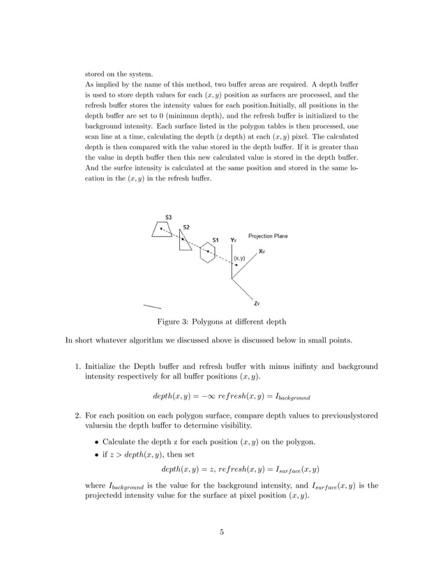 Hidden Surface Removal using Z-buffer | PDF