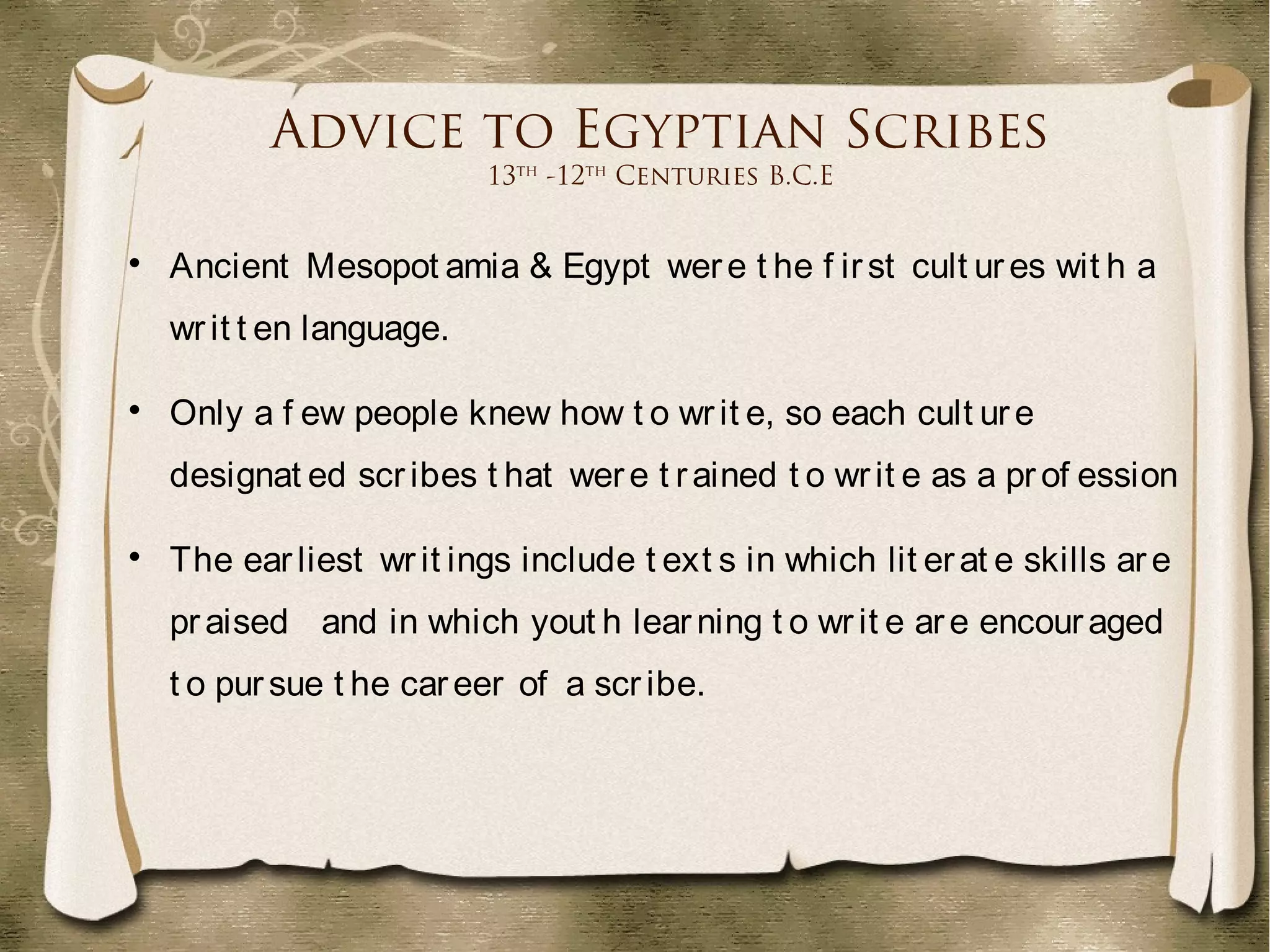 Scribes History Presentation | PPT