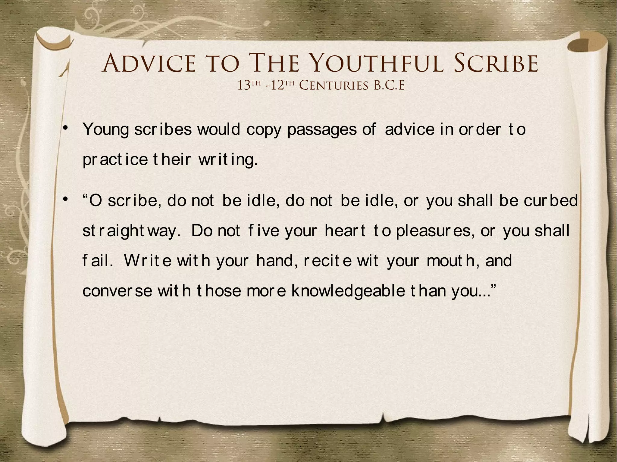 Scribes History Presentation | PPT