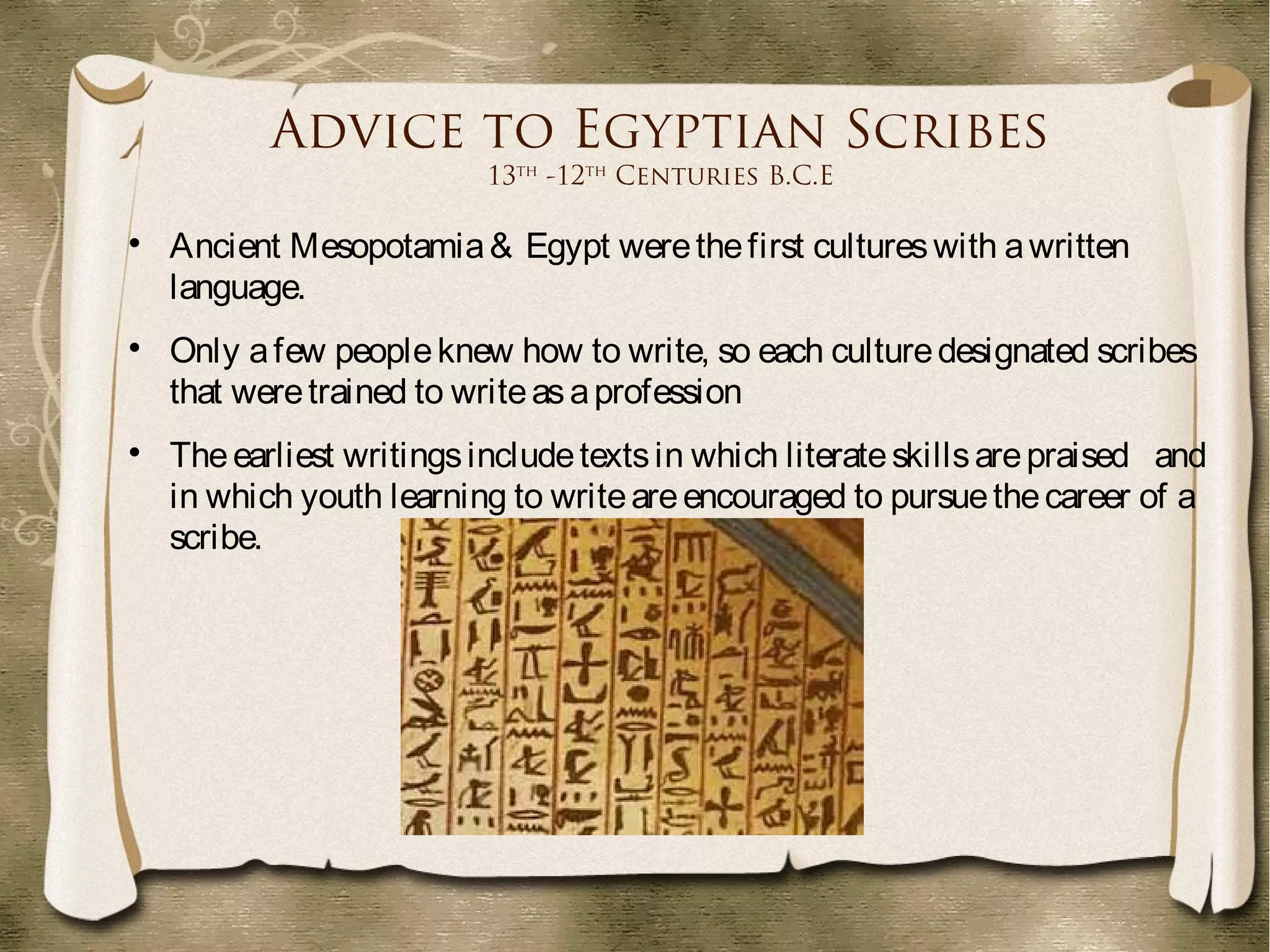 Scribes of Ancient Egypt and Mesopotamia | PPT