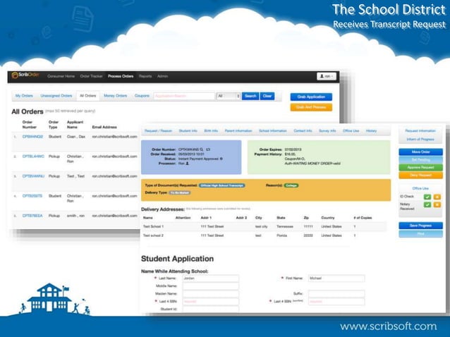 ScribOrder e-Transcripts | PPTX | Email | Internet