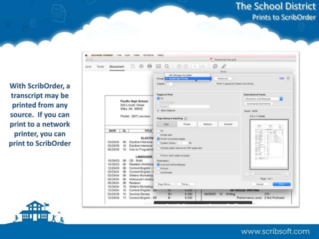 ScribOrder e-Transcripts | PPTX | Email | Internet