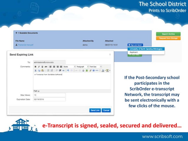 ScribOrder e-Transcripts | PPTX | Email | Internet