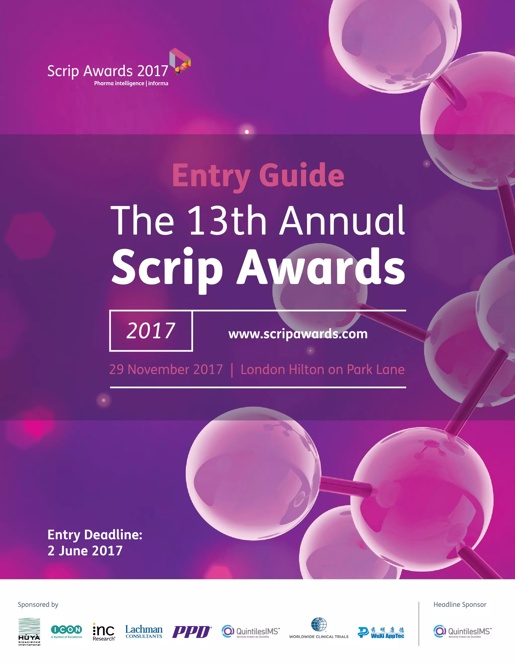 Scrip Awards 2017 Entry Guide | PDF | Pharmaceutical Industry | Industries
