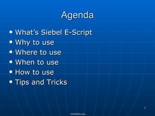 Siebel eScript | PPT