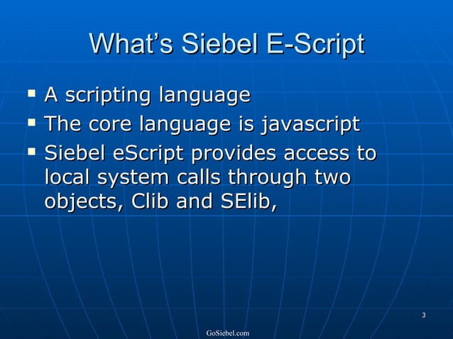 Siebel Escript Ppt 