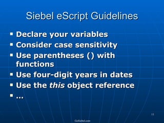 Siebel eScript | PPT