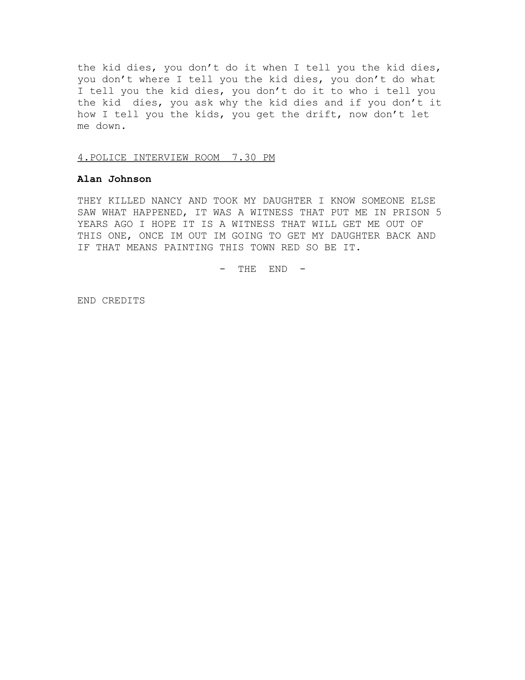 Script | DOC | Crime & Harmful Acts to Individuals, Society & Human Right Violations | Sensitive ...