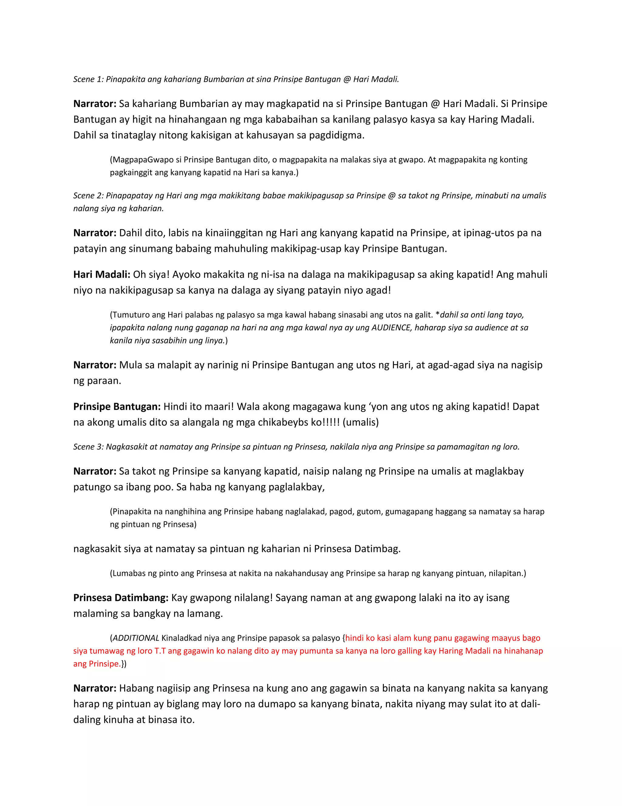 Prinsipe Bantugan (Self Script) | DOC