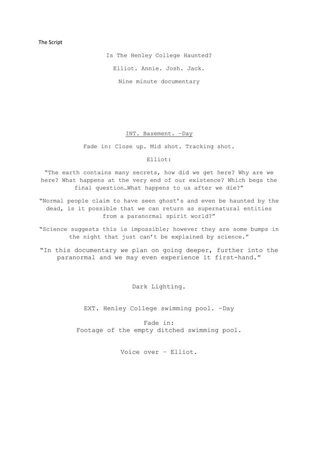 Script For 9 Minute Documentary | DOCX | Documentary | Genres