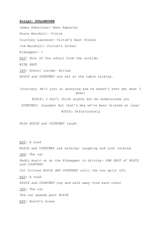 Script for DollsHouse | PDF