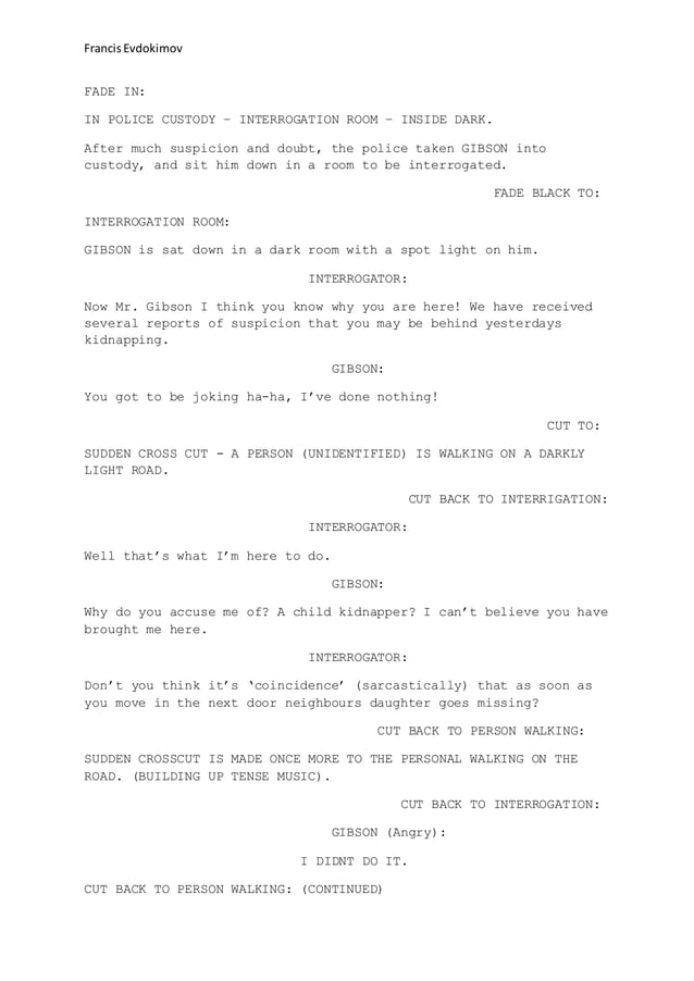 First Script Draft | DOCX