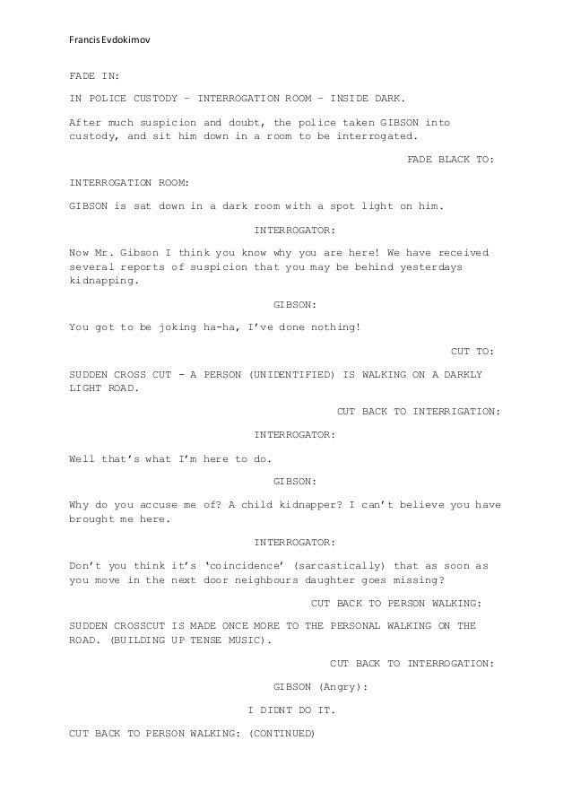 First Script Draft