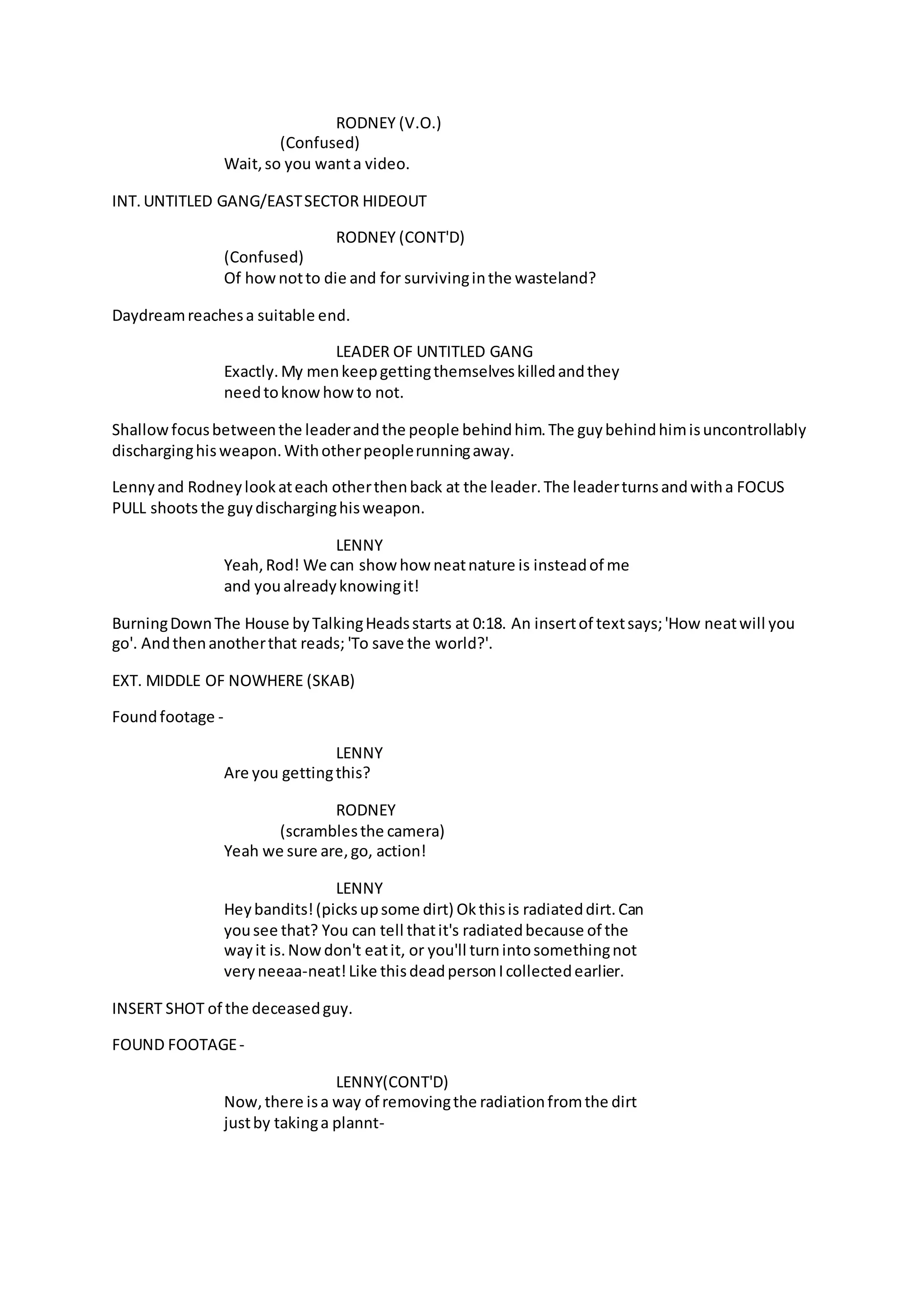 Script Neature Walk | DOCX