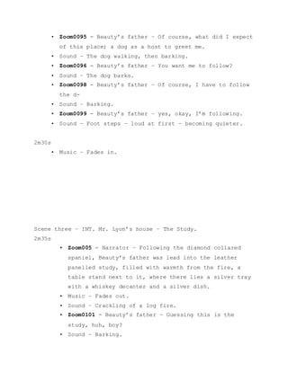 Radio drama script - annotated | DOCX | Dogs | Pets