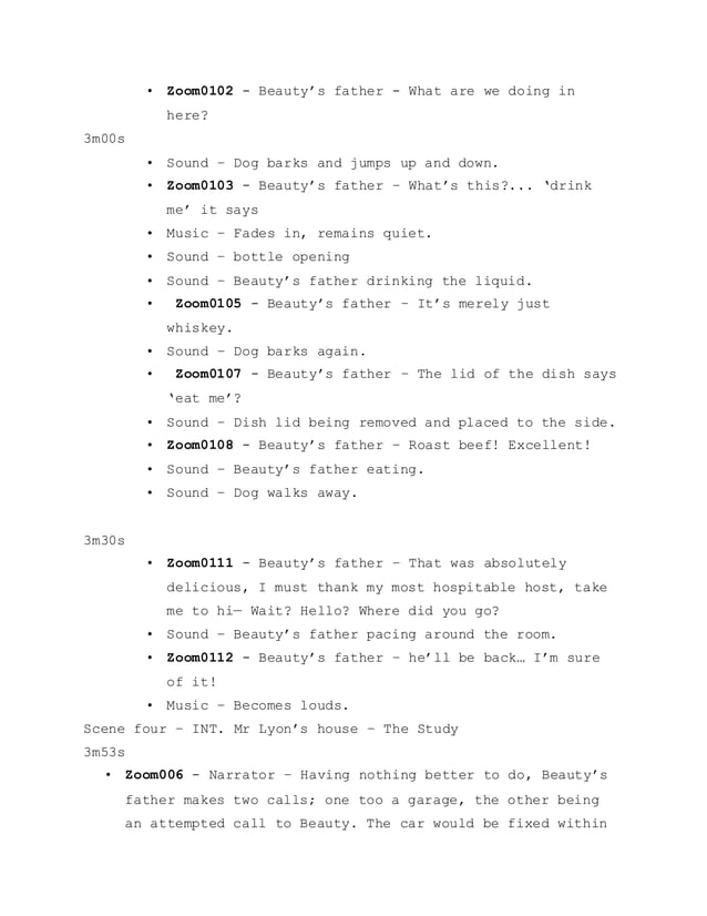 Radio drama script - annotated | DOCX | Dogs | Pets