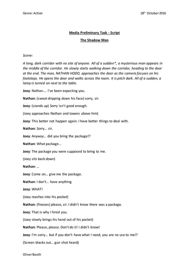 Prelim Task - Script | DOCX | Arms & Ammunition | Sensitive Topics