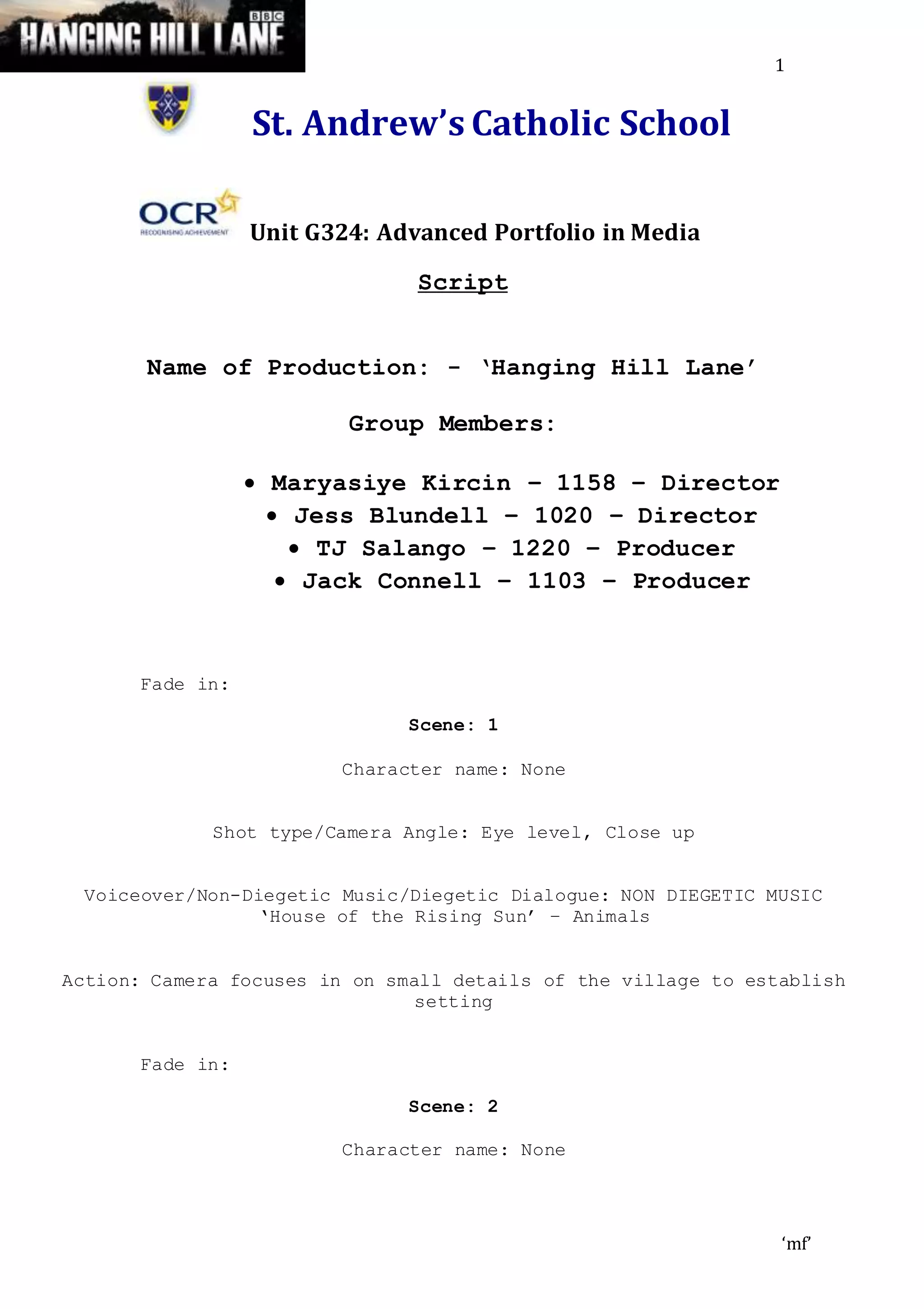 A level media studies soap opera script | PDF