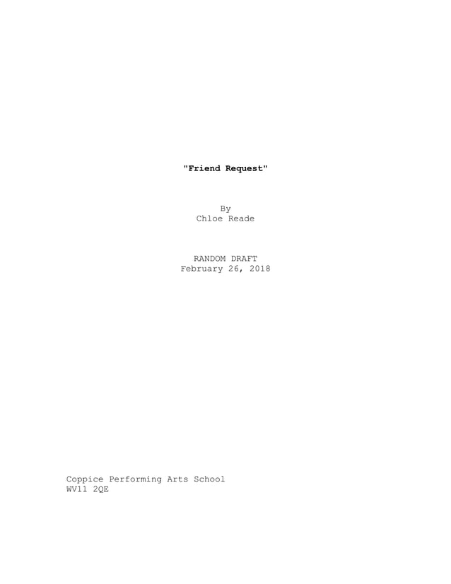 Script Friend Request | DOC | Screenwriting | Content Production