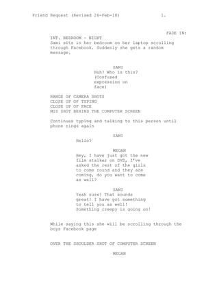 Script Friend Request | DOC | Screenwriting | Content Production