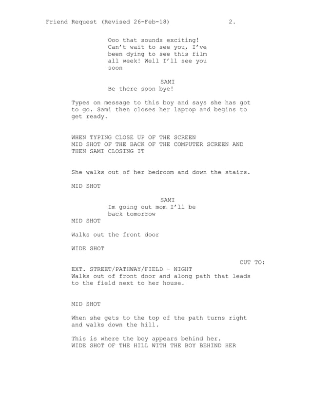 Script Friend Request | DOC | Screenwriting | Content Production