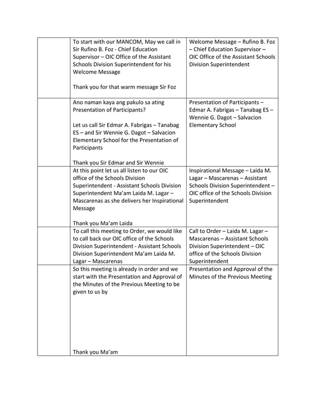3dr Division Management Committee Meeting | PDF