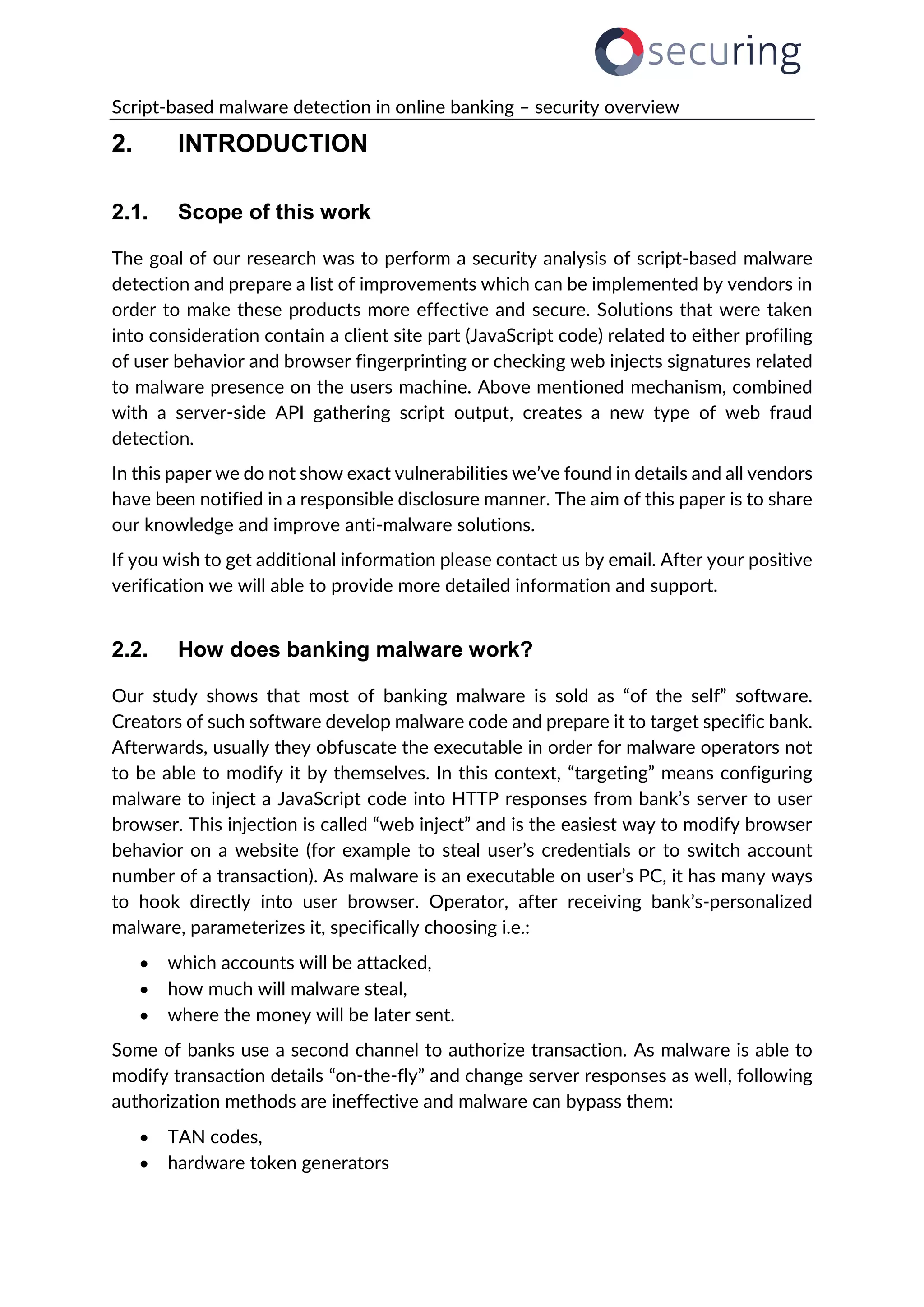Script based malware detection in online banking | PDF