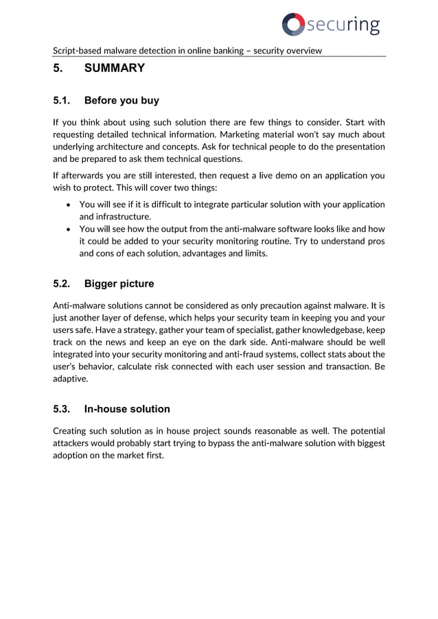 Script Based Malware Detection In Online Banking Pdf Web